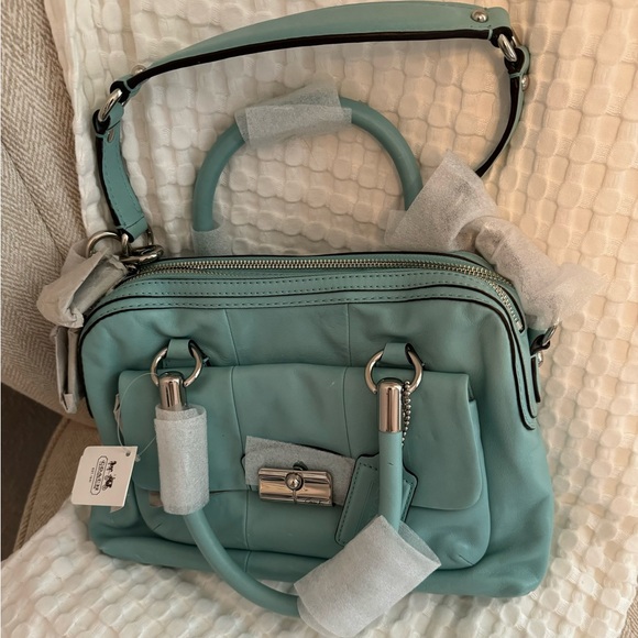 Coach | Bags | Authentic Coach Leather Womens Crossbody Teal Color ...